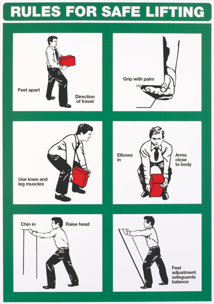 "Rules For Safe Lifting" Poster 600 x 420mm | Safety Posters | Screwfix.com