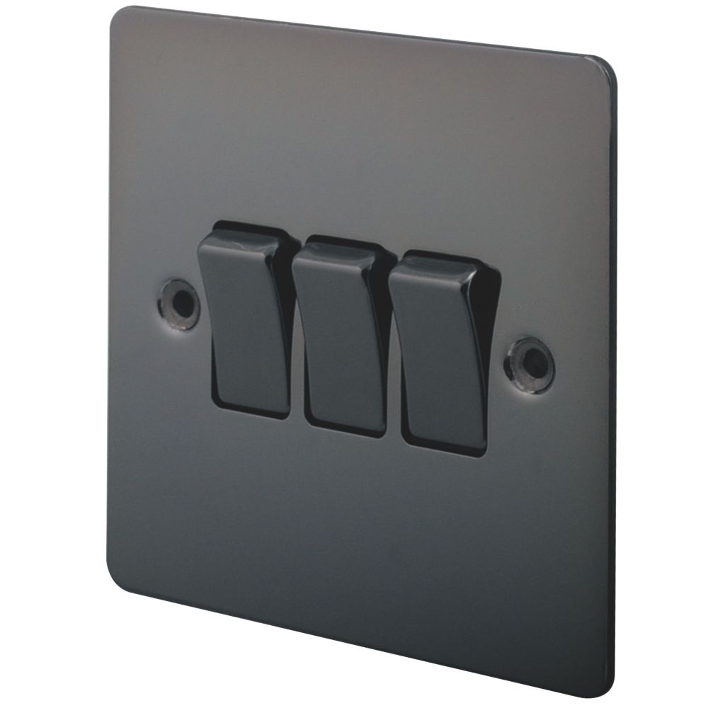 LAP 3-Gang 2-Way 10AX Light Switch Black Nickel | Switches & Sockets ...