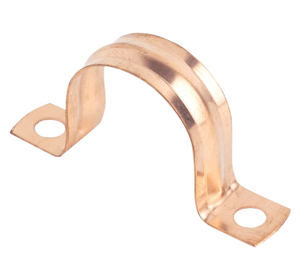 22mm Pipe Clips Copper 10 Pack | Pipe Clips | Screwfix.com
