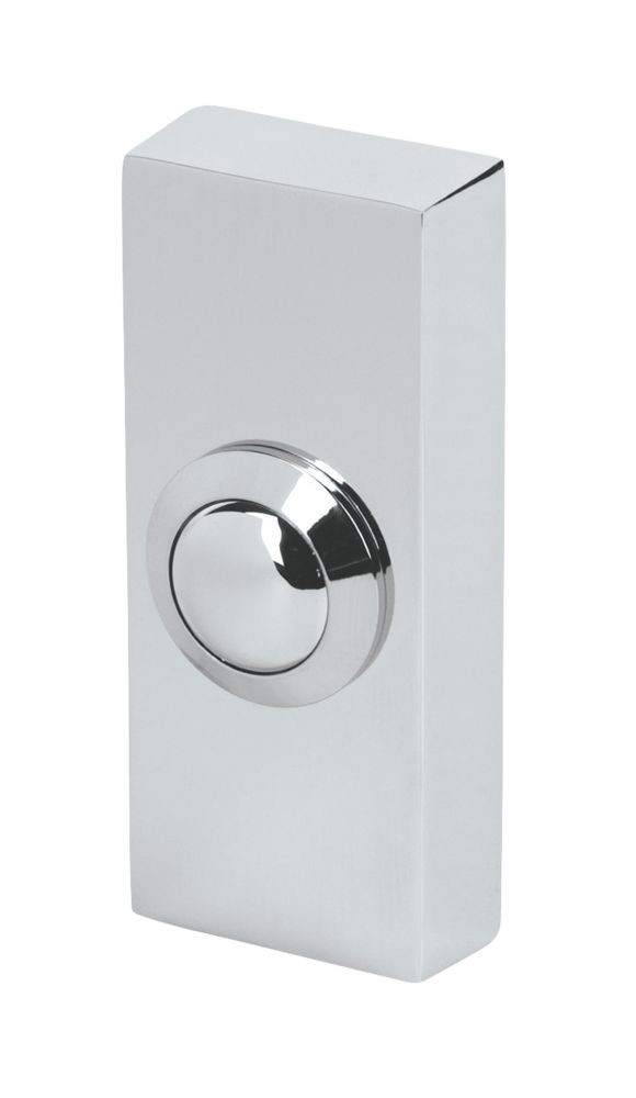 Byron Wired Bell Push Chrome 95 x 30mm | Wired Door Bells | Screwfix.com