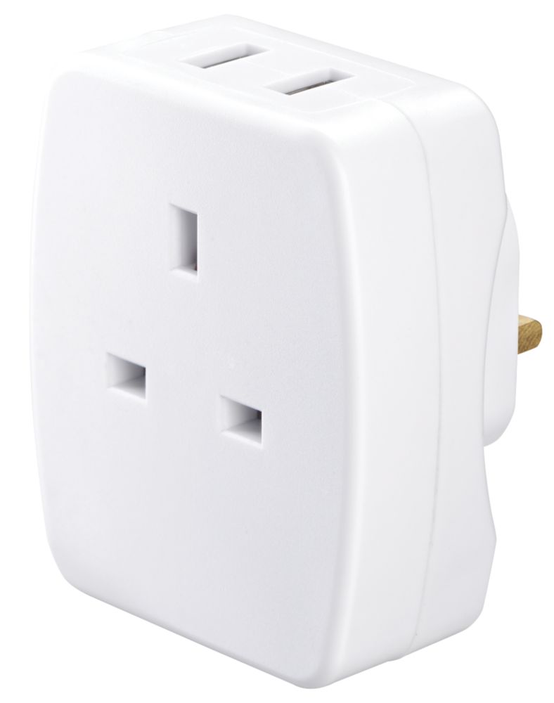 Masterplug 13A 1-Gang Unswitched USB Charging Adaptor | Electric Plugs ...