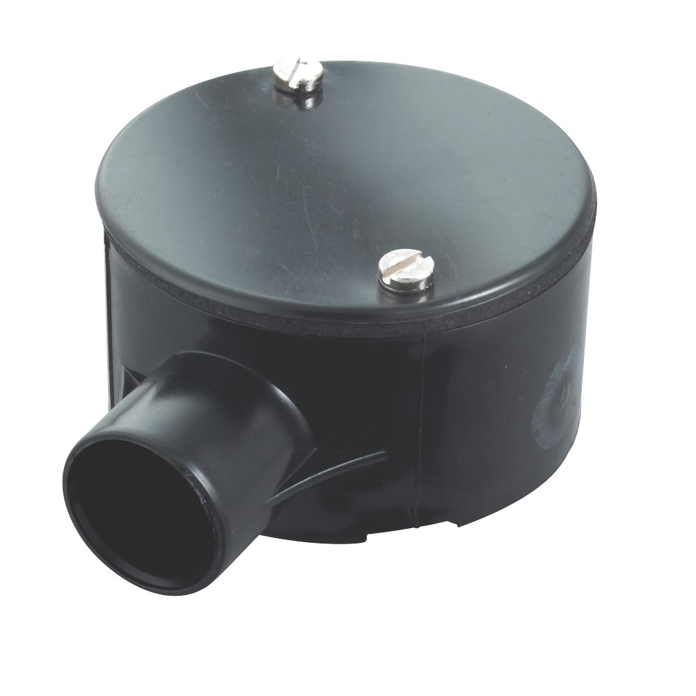 Tower Terminal 1-Way Terminal Box 20mm Black | Plastic Conduit ...