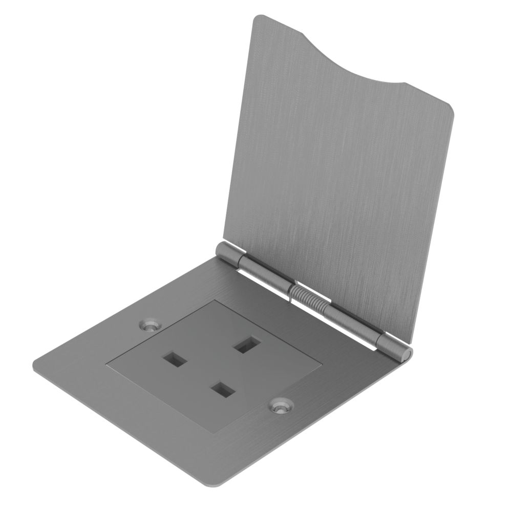 BG 1-Gang Unswitched Brushed Steel Floor Socket | Floor Sockets & Boxes ...