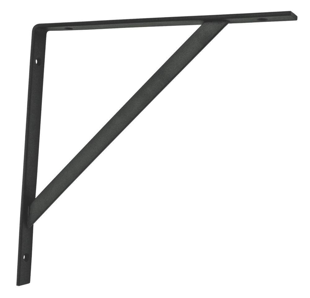 Heavy Duty Bracket Black 300 x 300mm 2 Pack | Shelf Brackets | Screwfix.com