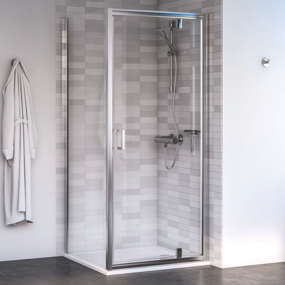 Aqualux Edge 6 Square Shower Enclosure LH/RH Polished Silver 800 x 800 ...