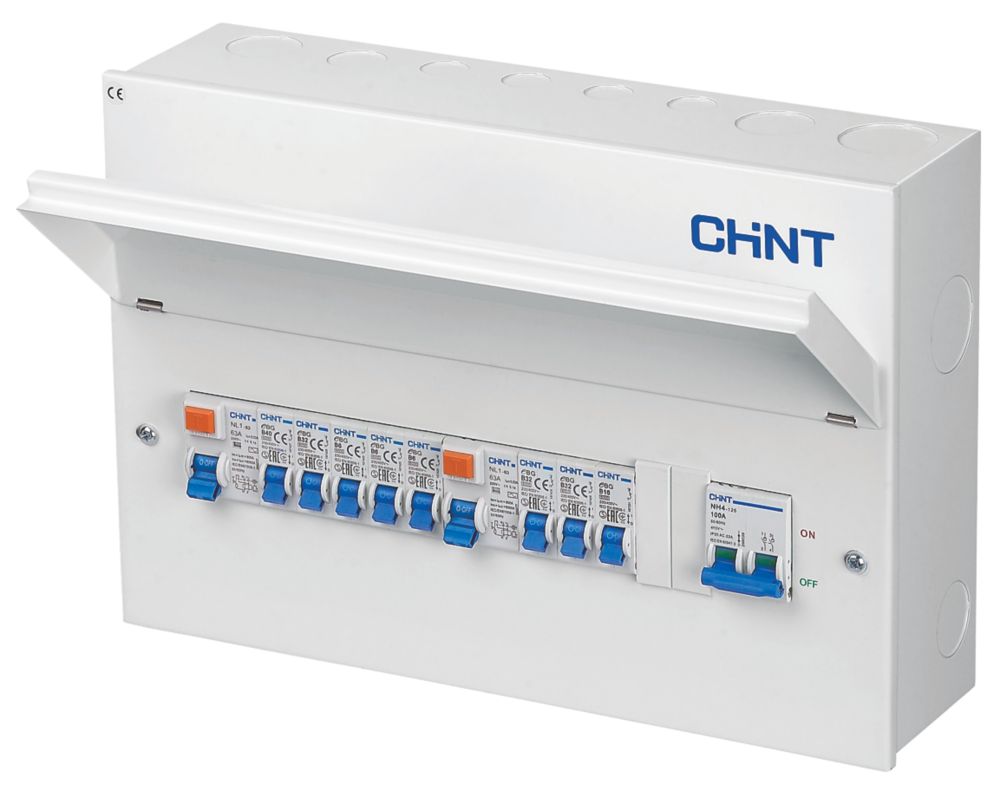 Chint NX3 16-Module 8-Way Populated High Integrity Dual RCD Consumer Unit
