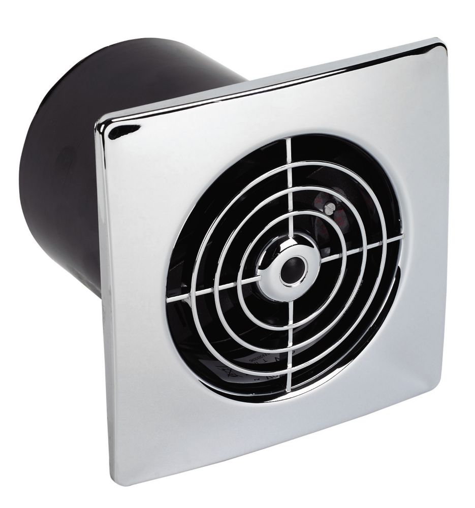 Manrose LP100SLVC 15W Bathroom Extractor Fan with Timer Chrome 12V