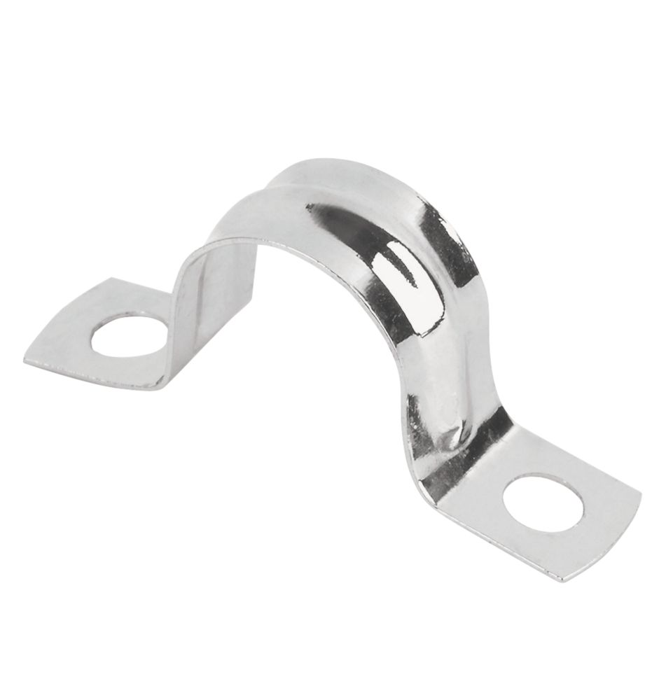 15mm Pipe Clips Chrome 10 Pack