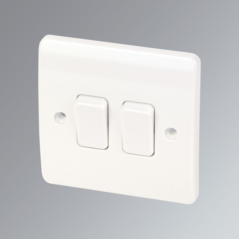 MK Logic plus 2 Way Double White Gloss Dimmer switch