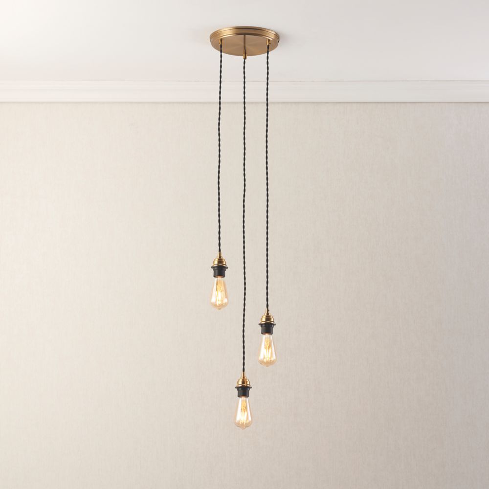 Quay Design Cable Set 3-Light Cable Set Pendant Antique Brass