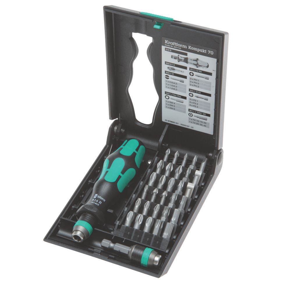 Wera Kraftform Kompakt VDE Interchangeable Screwdriver Set 16 Pieces