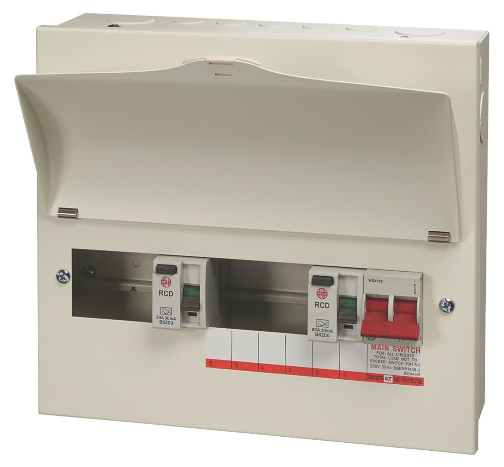 Wylex NMX 18 Module 12 Way Part Populated Dual RCD Consumer Unit