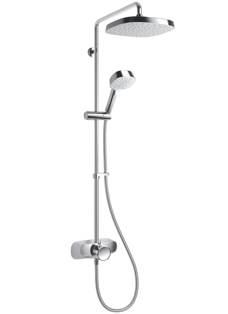 Mira Form Rear-Fed Exposed Chrome Thermostatic Dual Outlet Mixer Shower