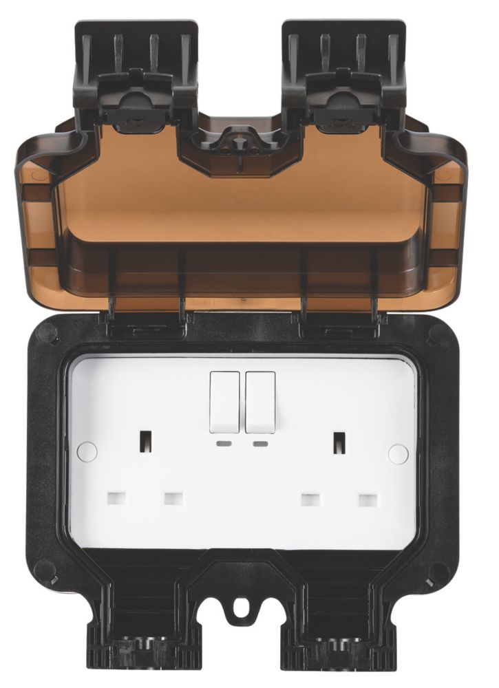 Knightsbridge IP66 13A 2-Gang SP Weatherproof Outdoor Switched ...