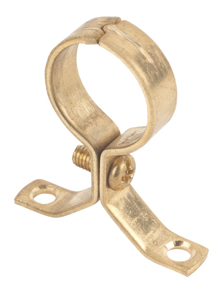 28mm Pipe Clips Brass 5 Pack