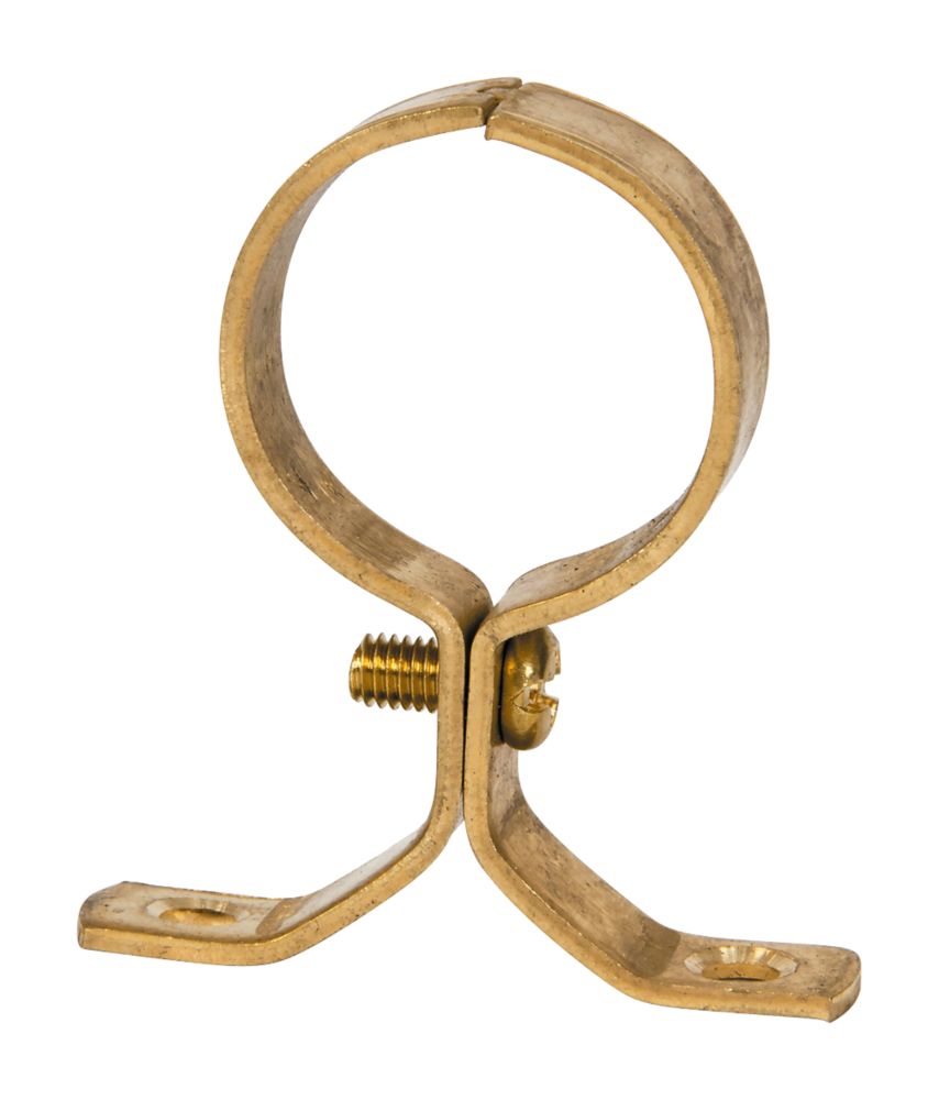 28mm Pipe Clips Brass 5 Pack