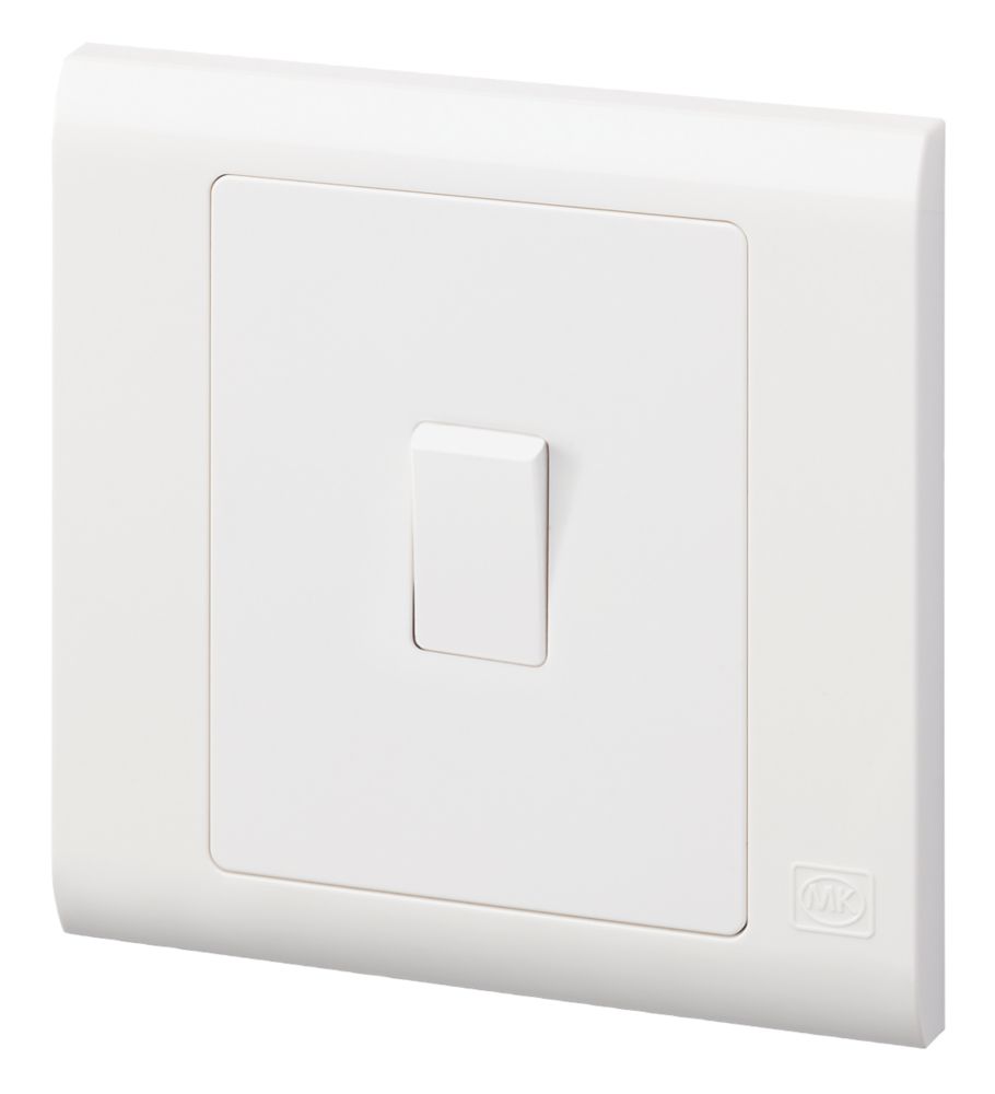 MK Essentials 10AX 1-Gang 2-Way Switch White with White Inserts
