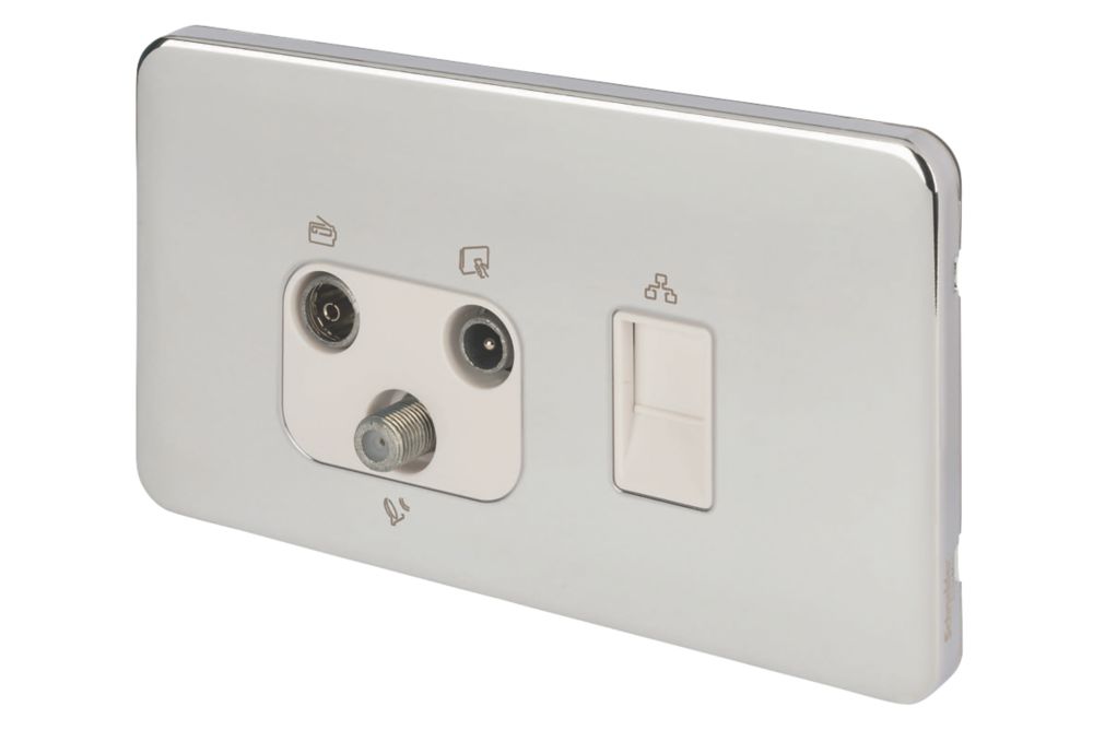 Schneider Electric Lisse 1-Gang Quadruplex Multimedia Socket White