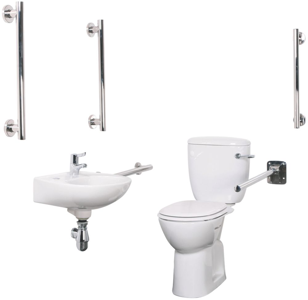 Nymas Luxury Close-Coupled Doc M Toilet Pack Polished Stainless Steel ...