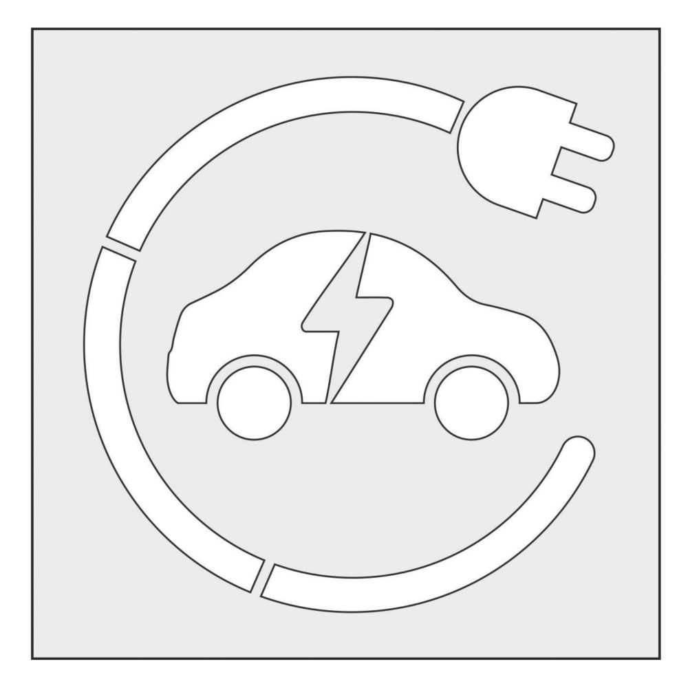 Electric Vehicle Parking Symbol Floor Stencil