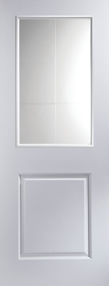 Jeld-Wen Oakfield Glazed Primed Primed White Panelled Interior Glazed ...