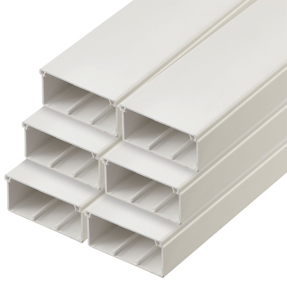 Deta TTE uPVC White Maxi Trunking 100mm x 50mm x 2m 6 Pack