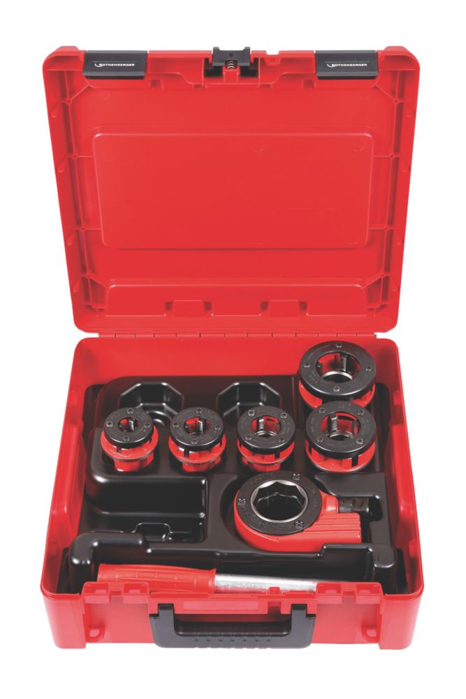 Rothenberger Ratchet Threader Set Â½"-2" BSPT 6 Pieces