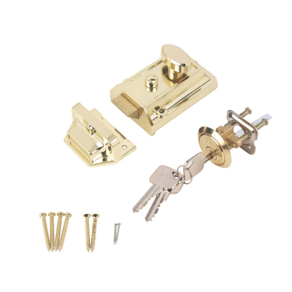 Smith & Locke TRAD-BRS-60 Traditional Night Latch Brass Effect 60mm Backset