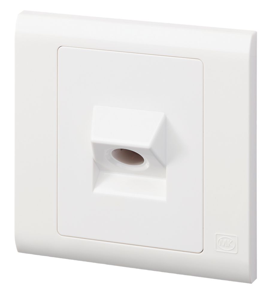 MK Essentials 25A Unswitched Flex Outlet Plate White with White Inserts