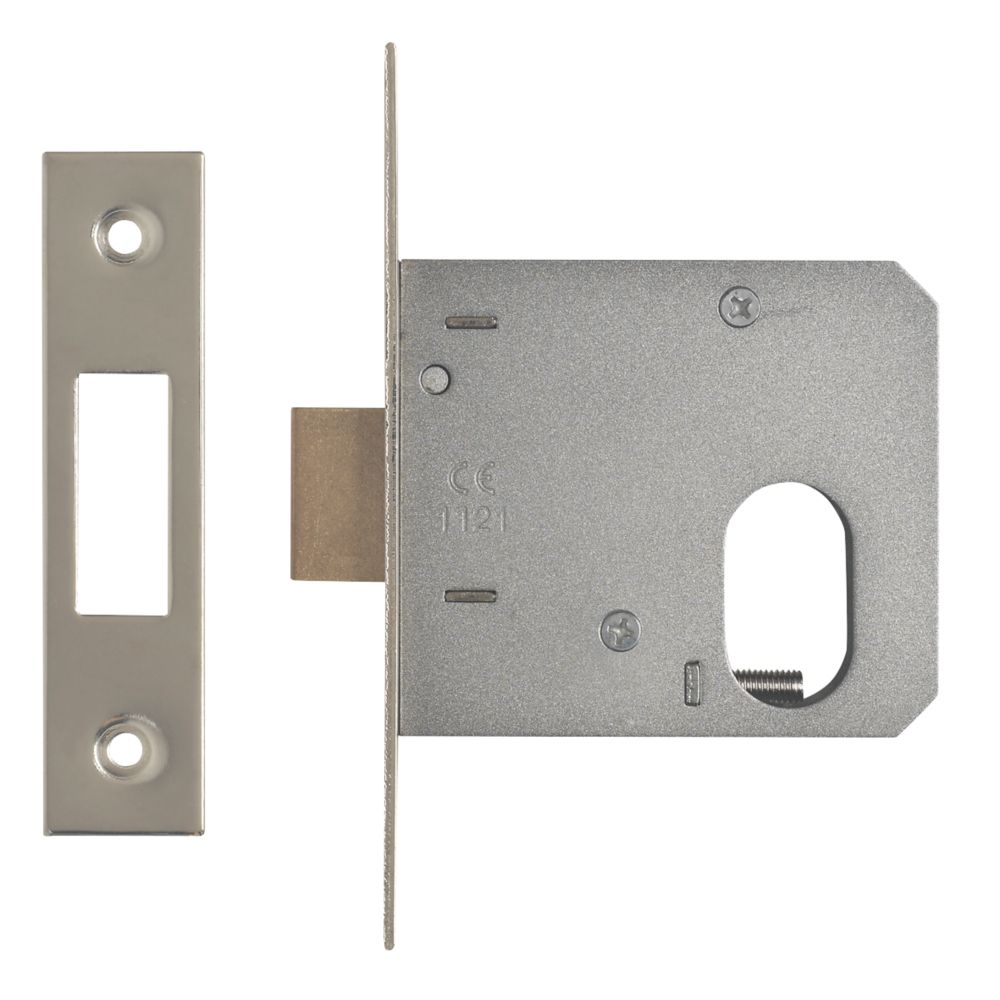 Smith & Locke Nickel-Plated Euro Profile Deadlock 76mm Case - 57mm Backset