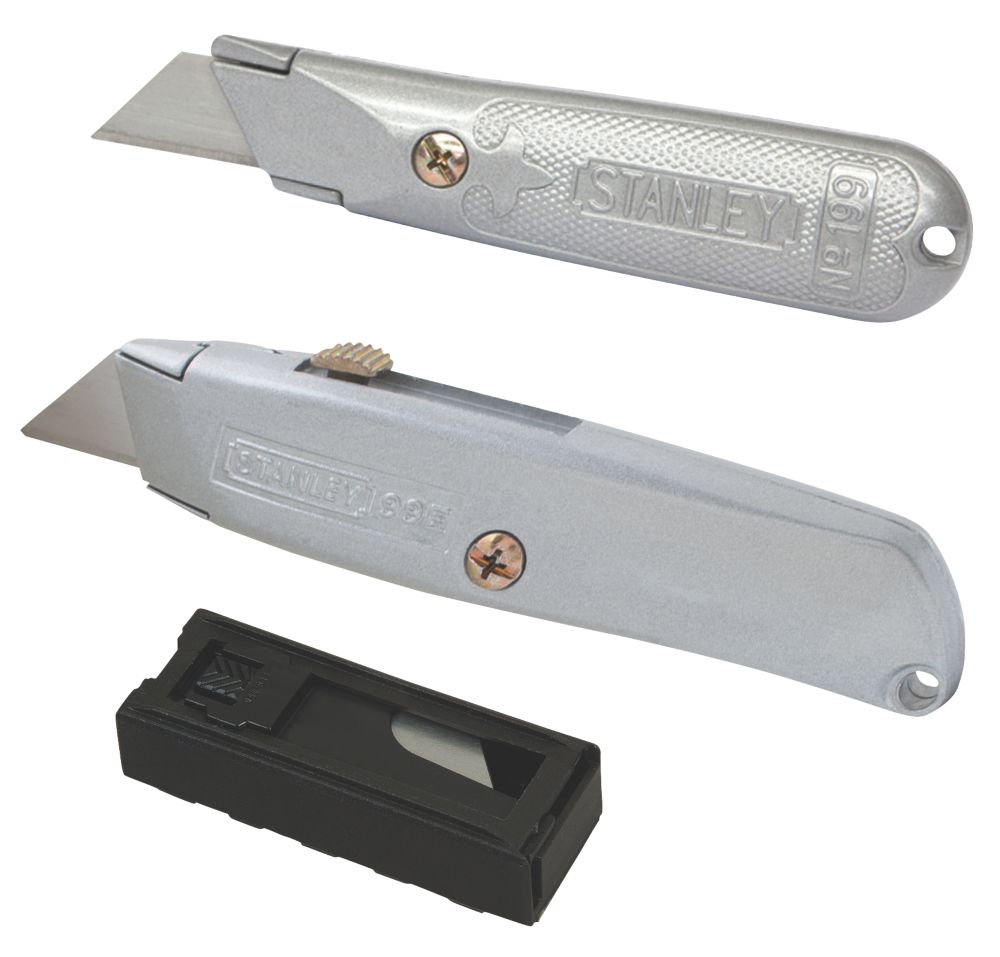 Stanley Classic Retractable Utility Knife & Fixed Utility Knife Pack