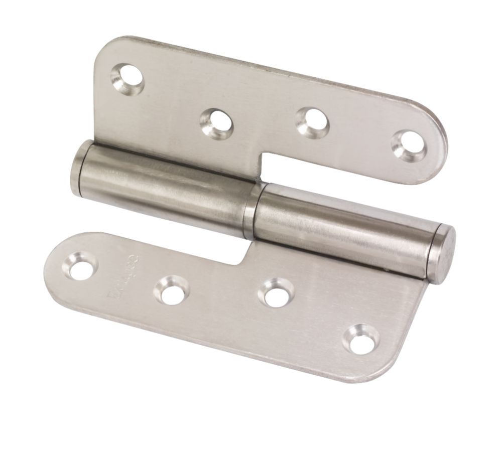 Eclipse Satin Stainless steel Sprung Door hinge L103mm Pack of 2