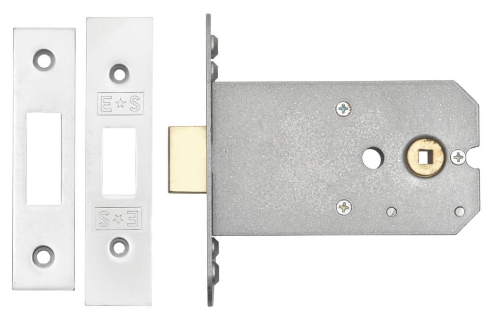 Eurospec Satin Chrome Flat Mortice Latch 66mm Case - 45mm Backset