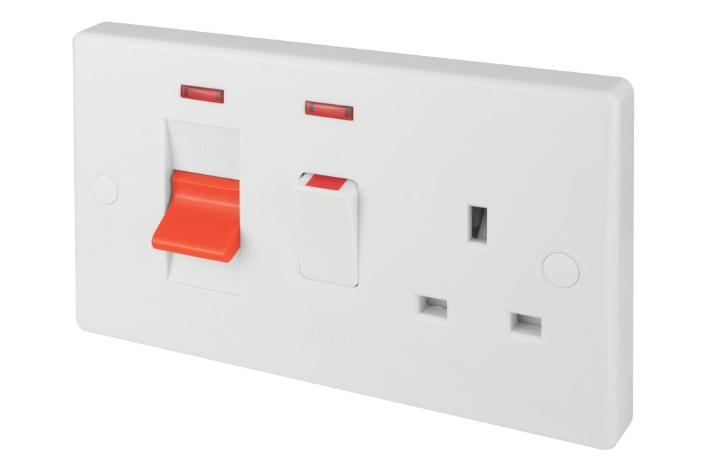 Schneider Electric Ultimate Slimline 45A Unswitched Cooker Outlet Plate ...