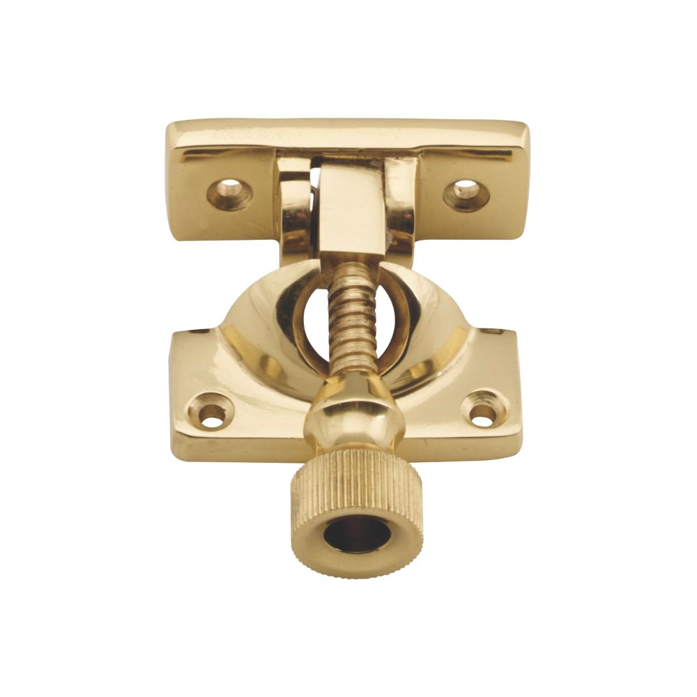 Carlisle Brass Sash Fastener Quadrant Arm Polished Brass 70 x 20mm