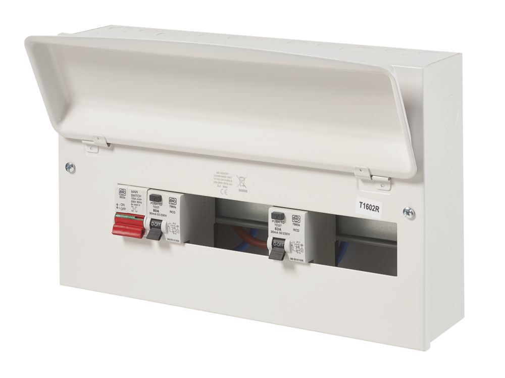 MK Sentry 4-Module 2-Way Populated Garage Consumer Unit