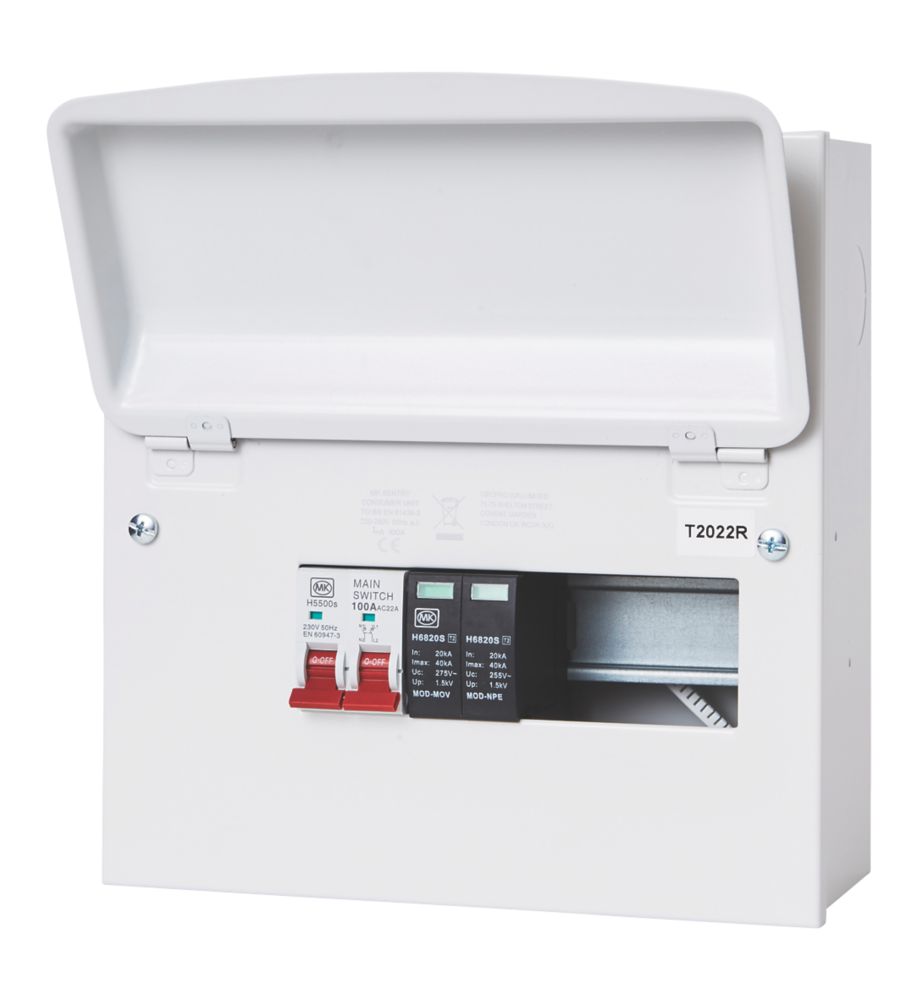 MK Sentry 12-Module 12-Way Part-Populated High Integrity SPD Enclosure Kit Consumer Unit with SPD