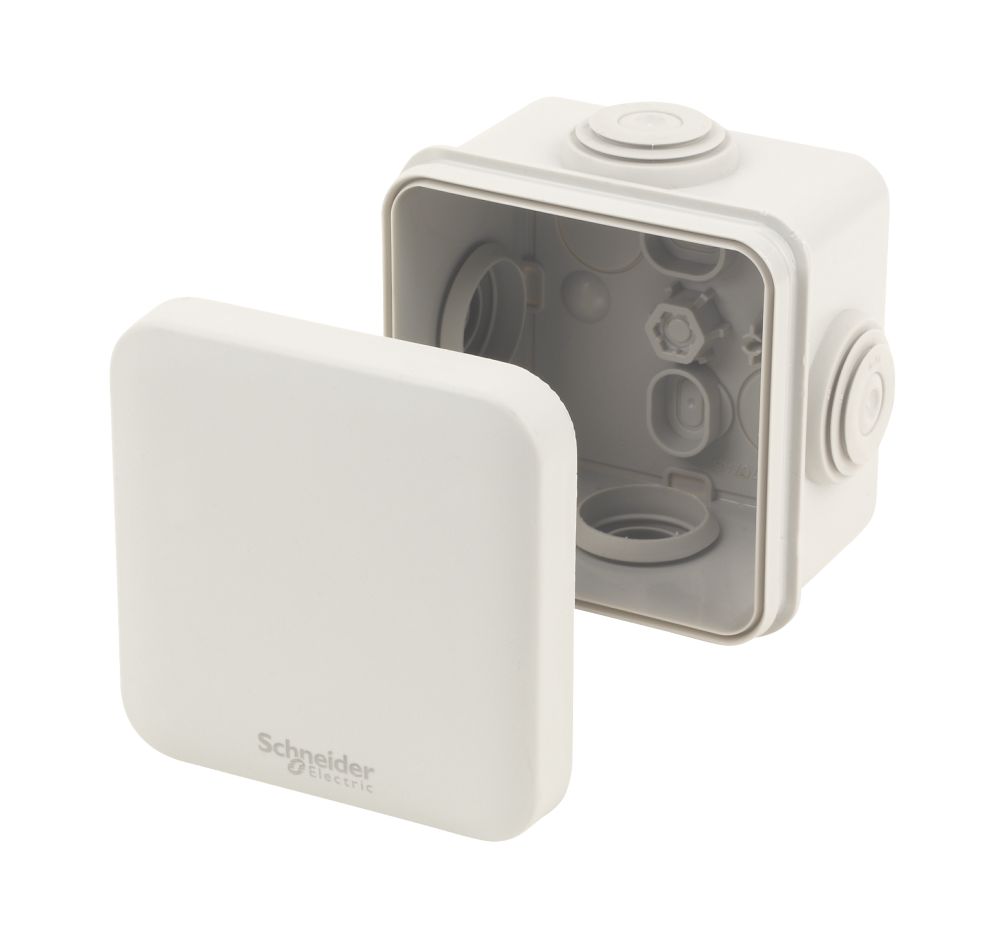 Schneider Electric 7-Entry Junction Box with Knockouts Grey 88 x 88 x 53mm