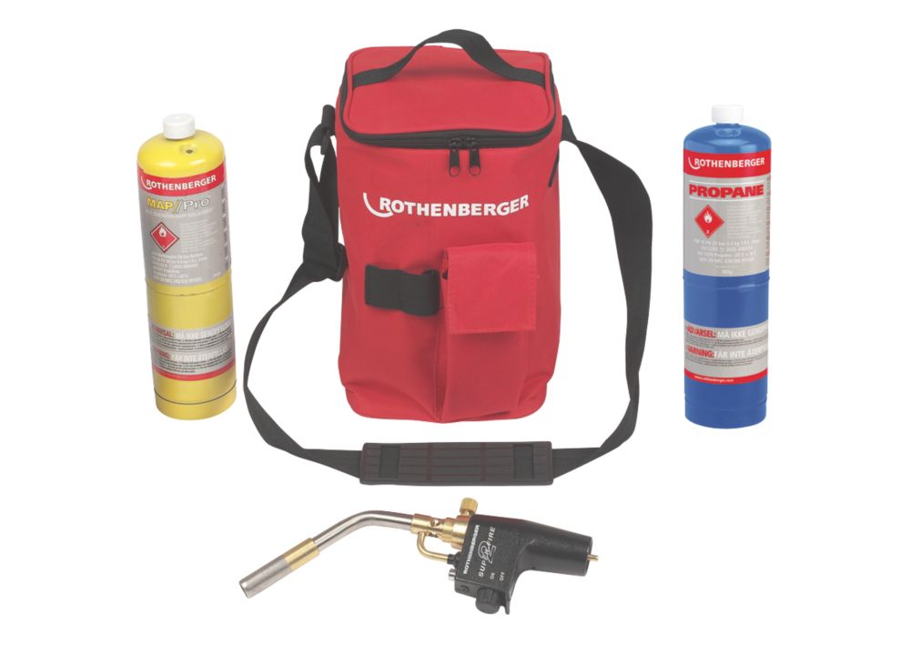 Rothenberger Super Fire Torch & Map Pro Gas Cylinder