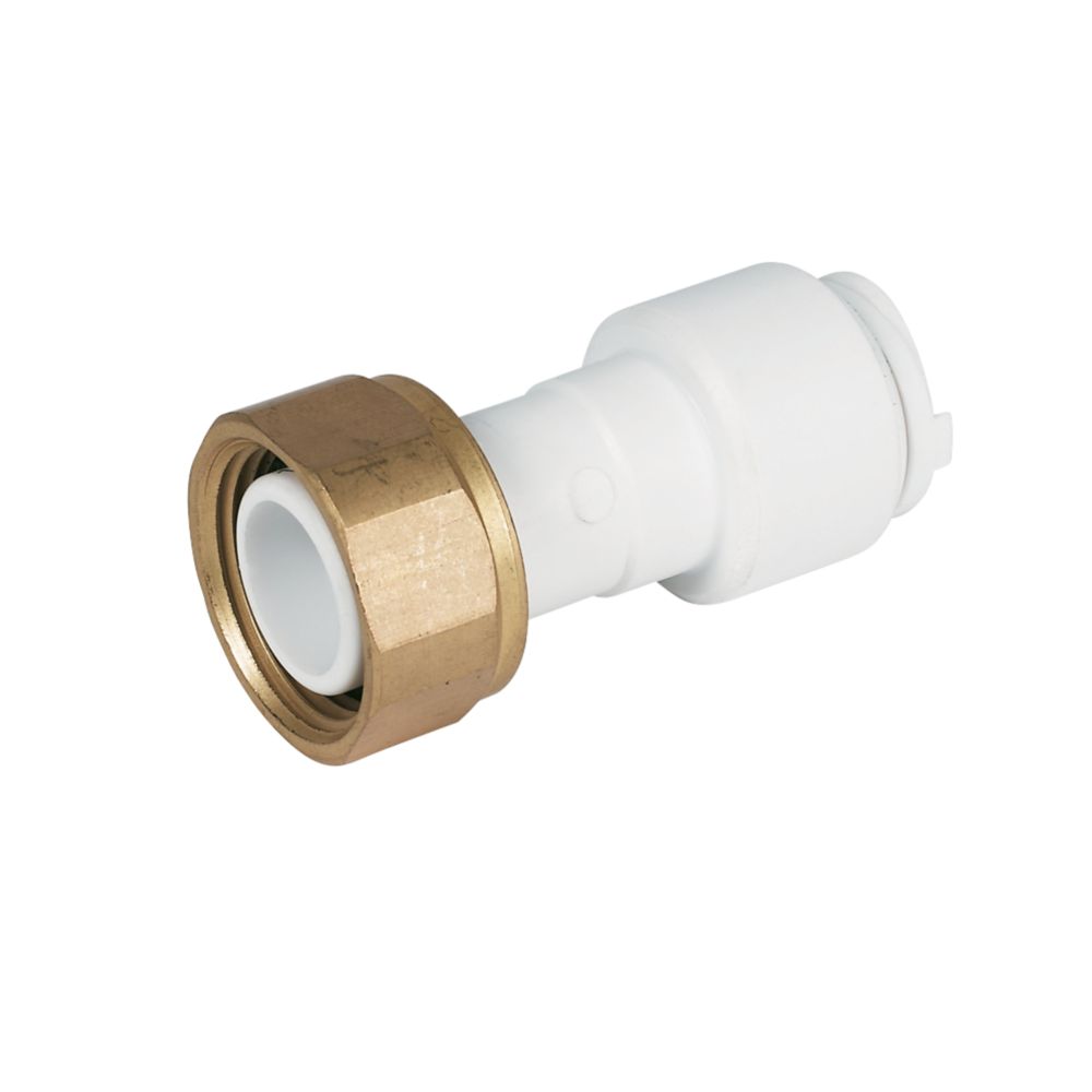 FloFit Plastic Push-Fit Straight Tap Connector 15mm x Â¾"