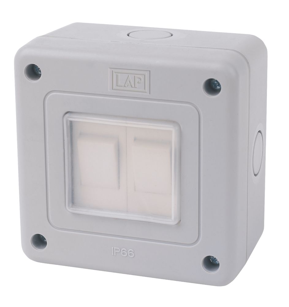 LAP IP66 10AX 1-Gang 2-Way Weatherproof Outdoor Switch