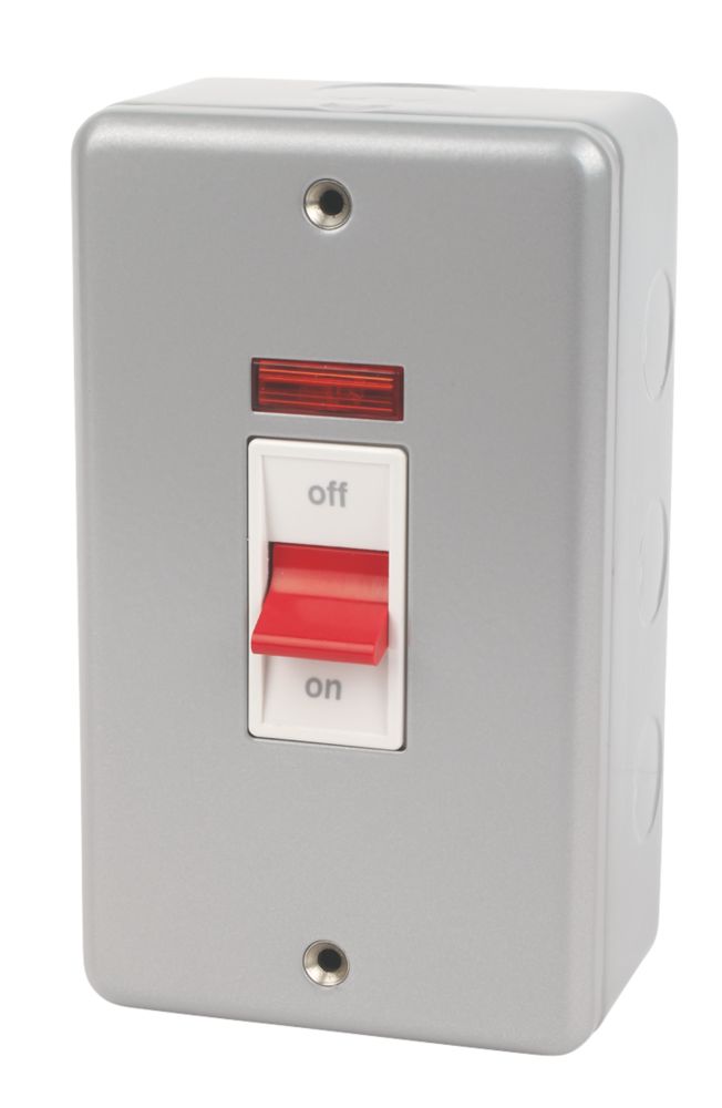 MK Metalclad Plus 20A 1-Gang DP Metal Clad Key Switch with White Inserts