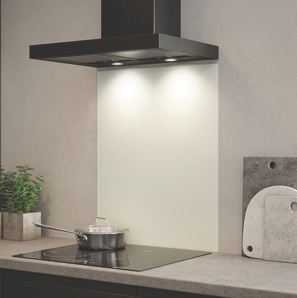 Splashback Matt White Self-Adhesive Glass Kitchen Splashback 600mm x 750mm x 6mm