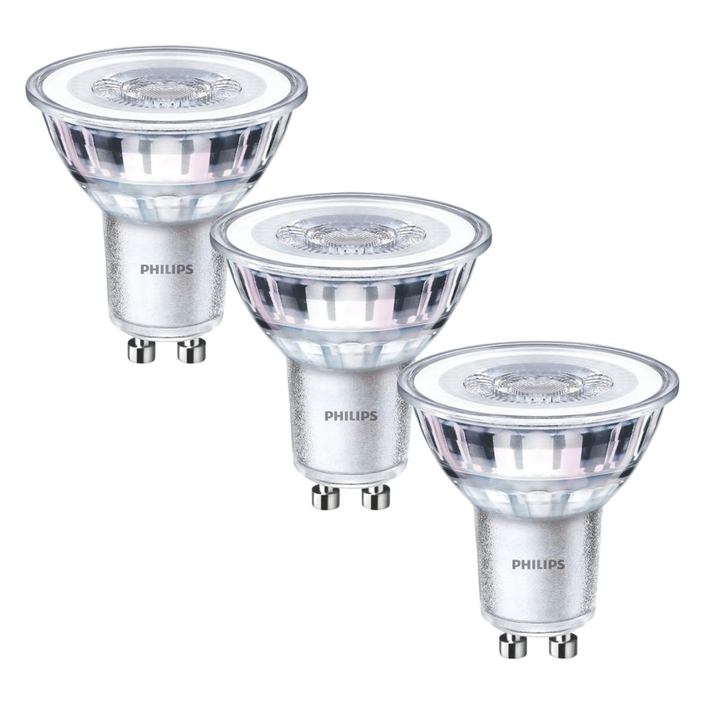 Philips GU10 LED Light Bulb 355lm 4.6W 3 Pack