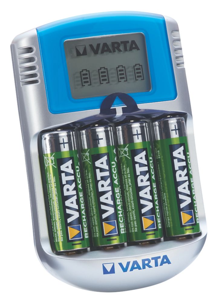 Varta Fast LCD Battery Charger + 4 x AA Ready2Use Batteries
