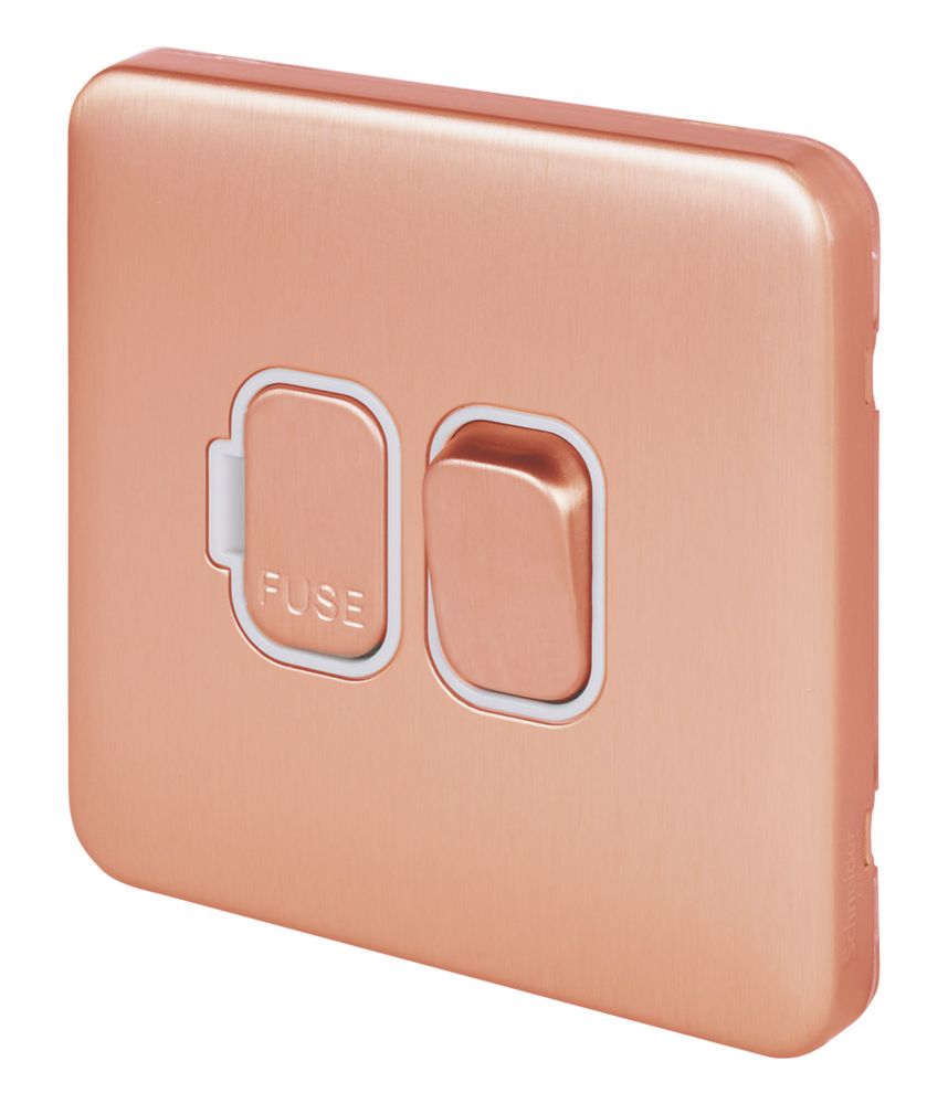 Schneider Electric Lisse Deco 13A Switched Fused Spur Copper with White ...