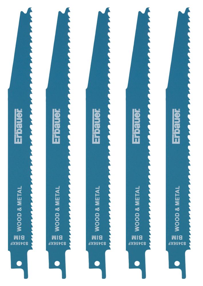 Erbauer S3456XF Demolition Reciprocating Saw Blades 200mm 5 Pack