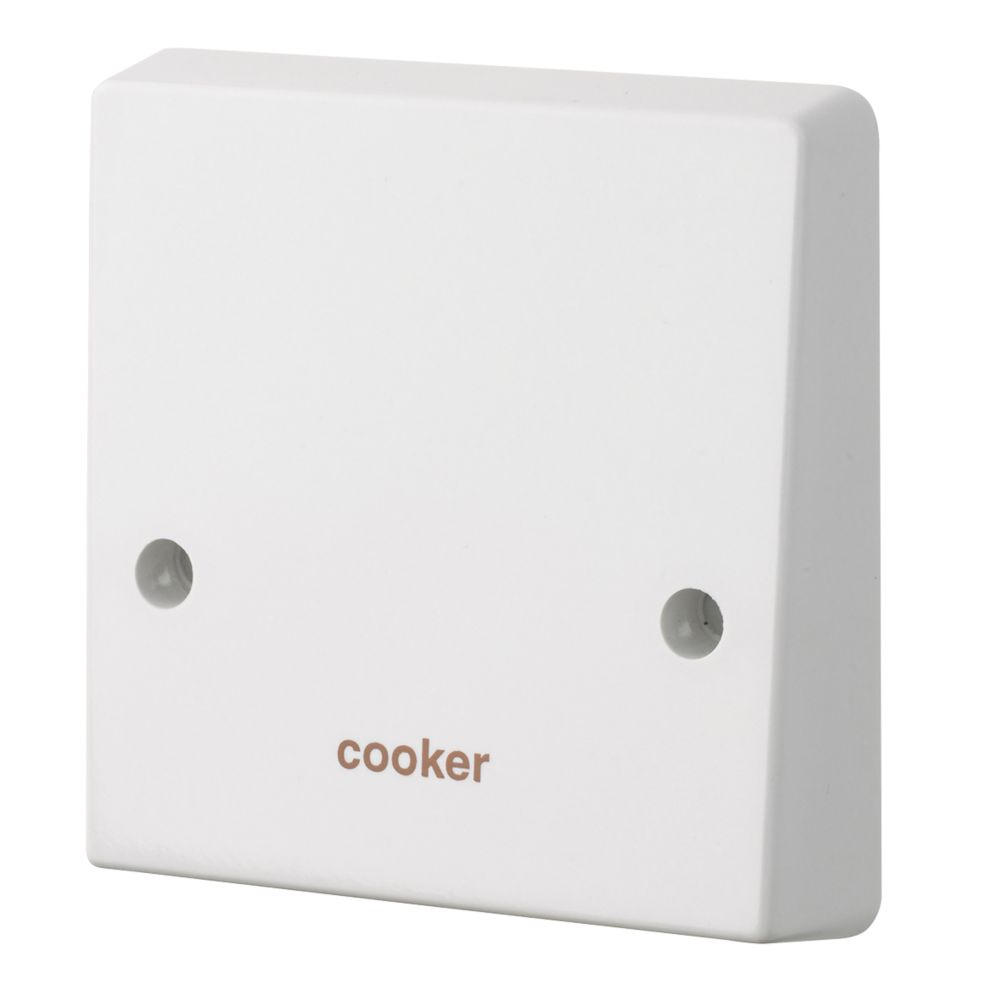 Crabtree Instinct 50A Unswitched Cooker Outlet Plate White
