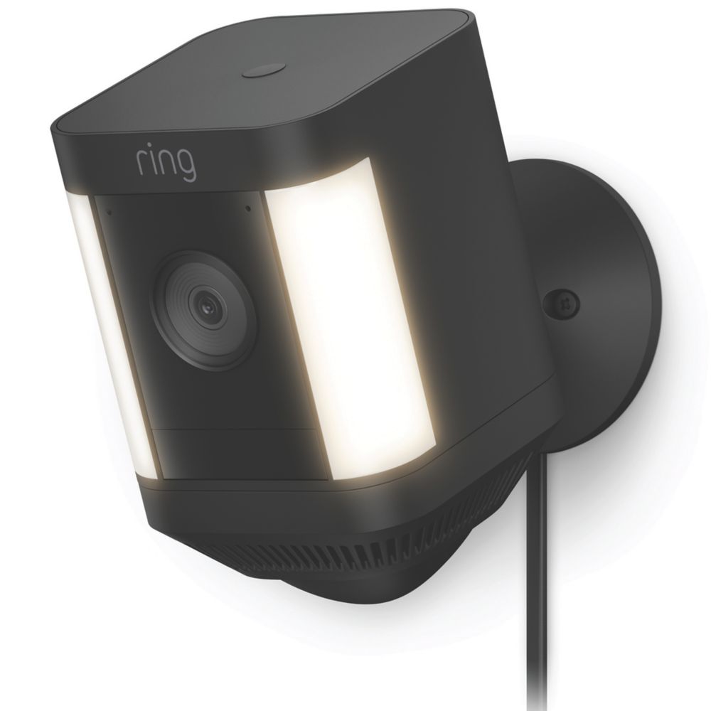 Ring Spotlight Cam Plus Black Wireless 1080p Outdoor Smart Camera with ...