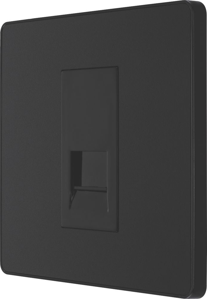 British General Evolve Slave Telephone Socket Satin Brass with Black ...